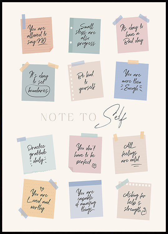 Note To Self Poster – Posterbox.se