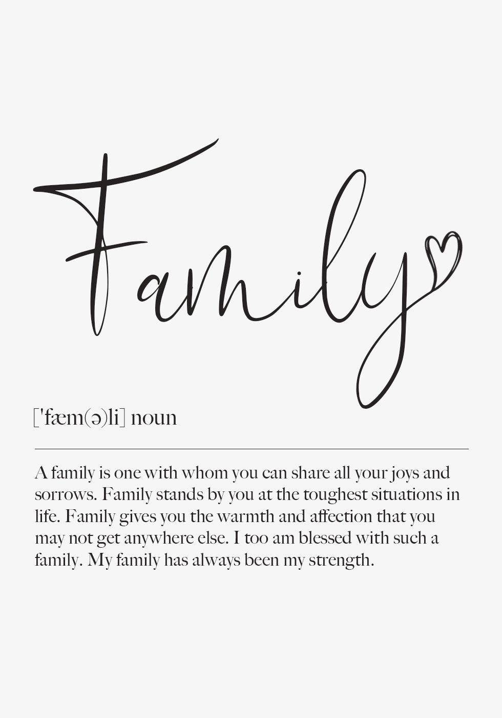 Family Definition Poster – Posterbox.se