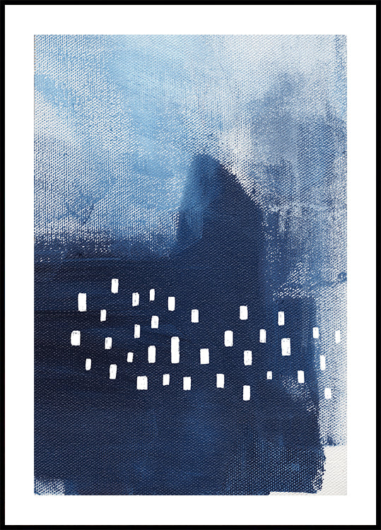 Blue Hues And White Rectangular Elements Poster – Posterbox.se