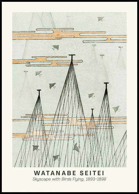 Watanabe Seitei Skyscape Japanese Bird Flying Poster – Posterbox.se