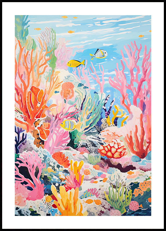 Colorful Coral Reef Ocean Scene Poster – Posterbox.se