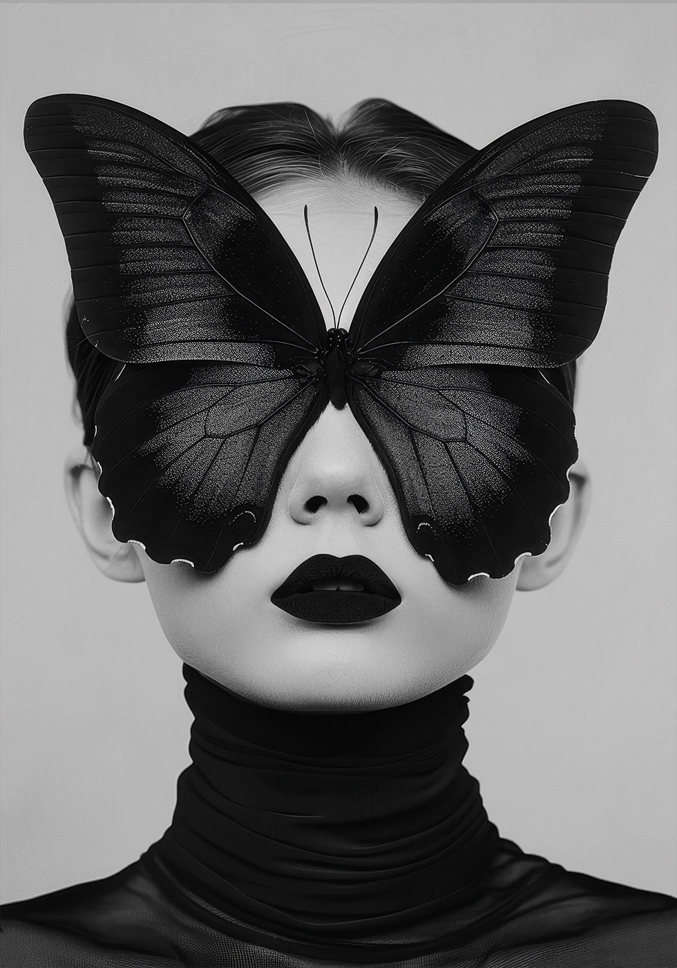 Lady with Black Butterfly Mask Poster – Posterbox.se