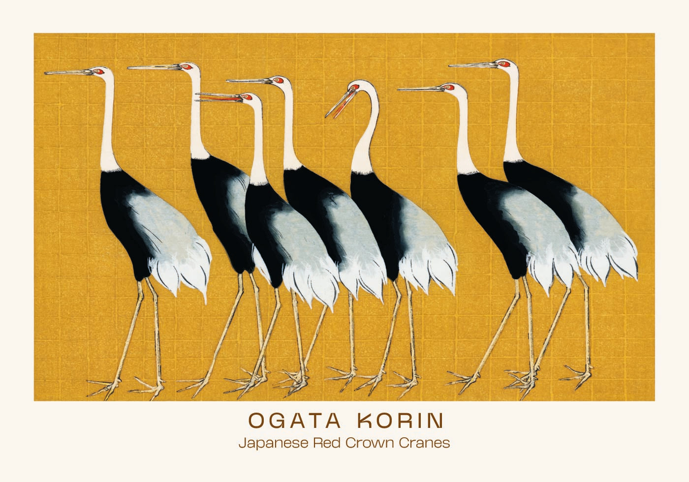 Japanese Red Crown Cranes, Ogata Korin Poster – Posterbox.se